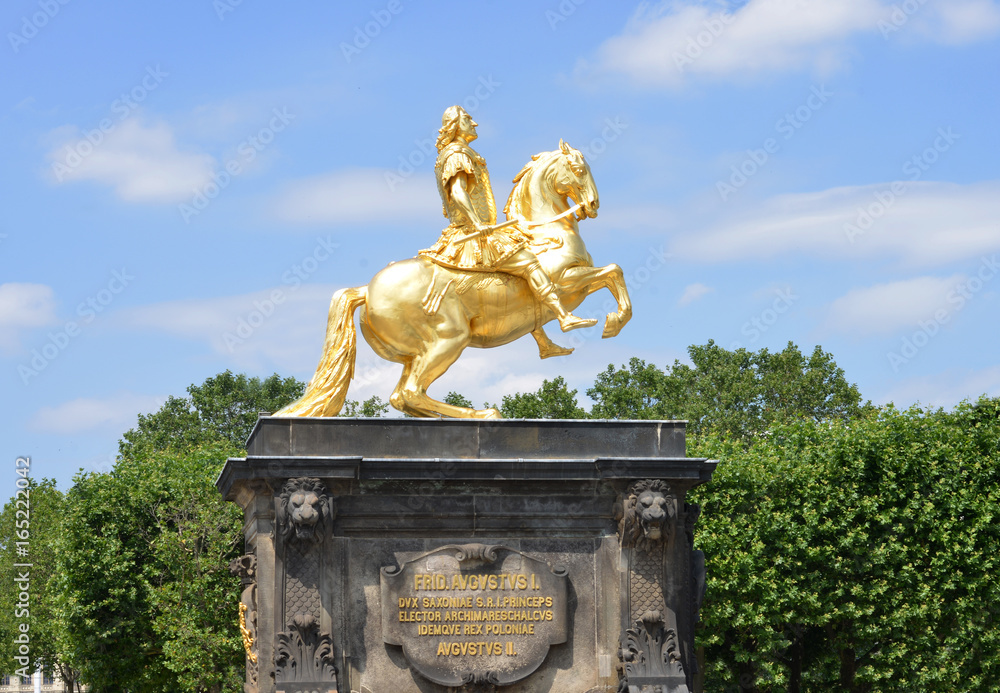 Dresden, Germany goldener Reiter - golden Knight statue Stock Photo ...