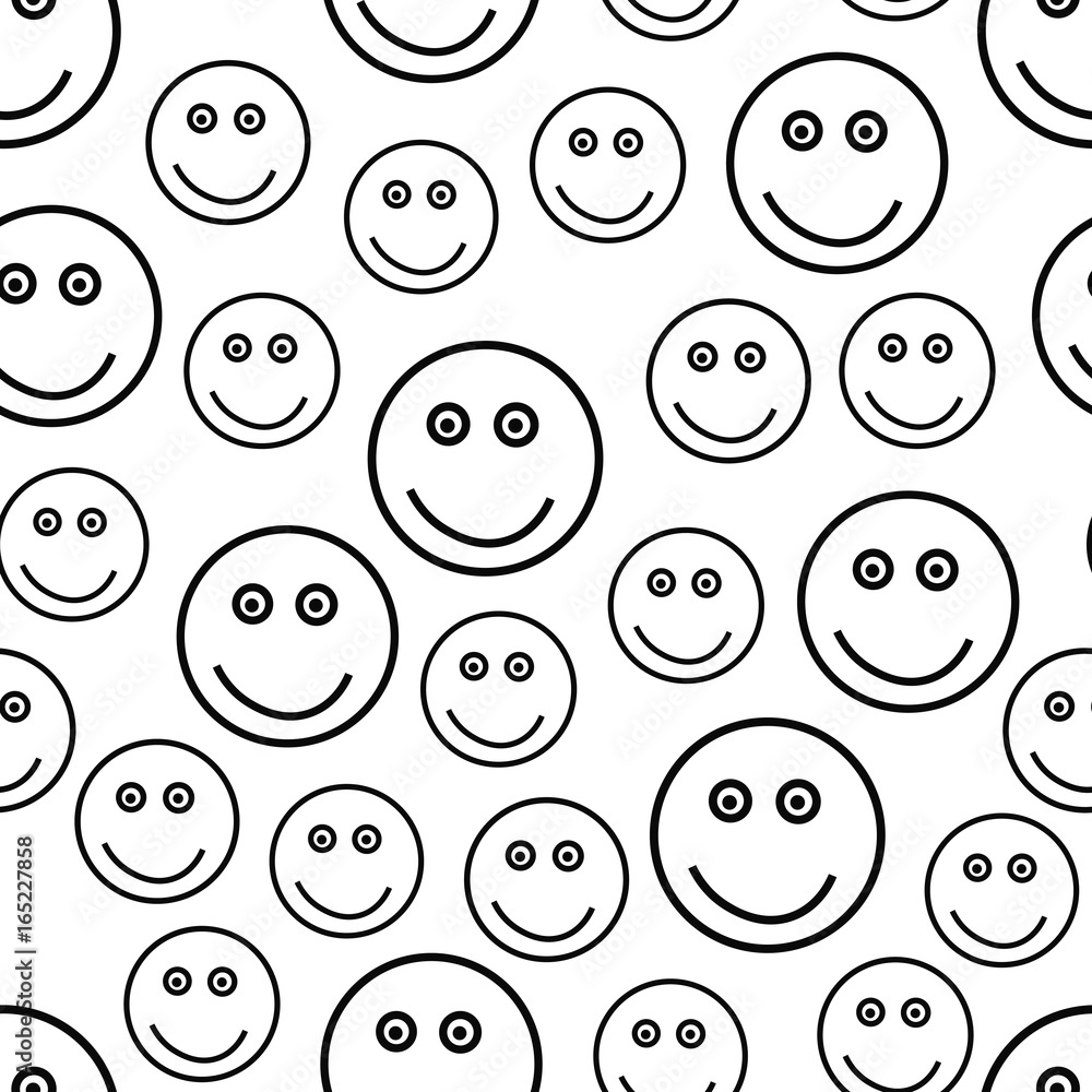 Abstract seamless pattern with smiling faces. Vector illustration ...