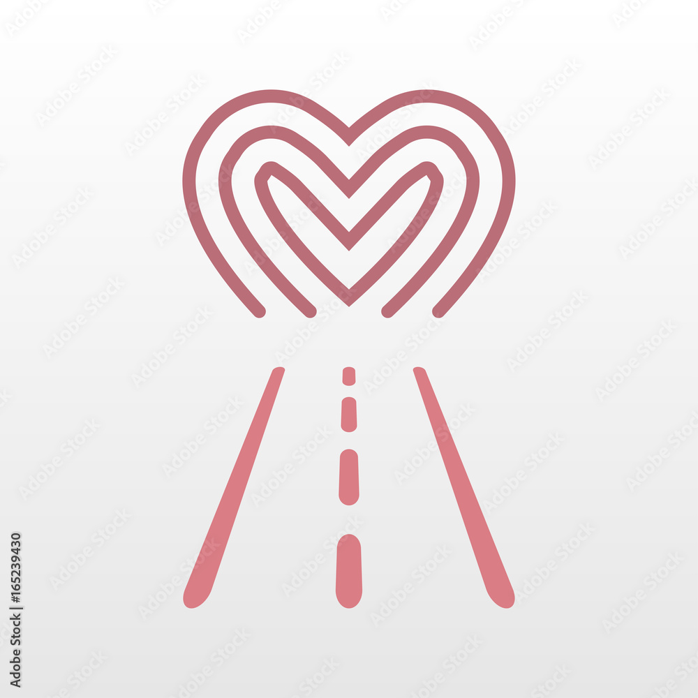 road way to heart logo icon Stock Vector | Adobe Stock