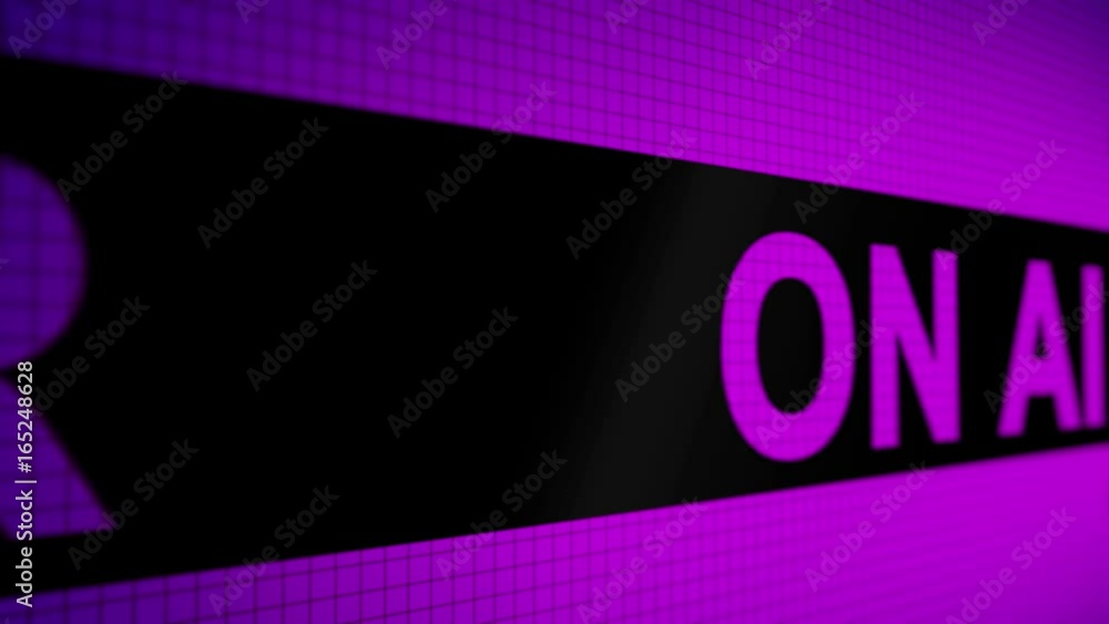 Looped Animated Background With Running Line With Text Purple Violet Color On Air On The