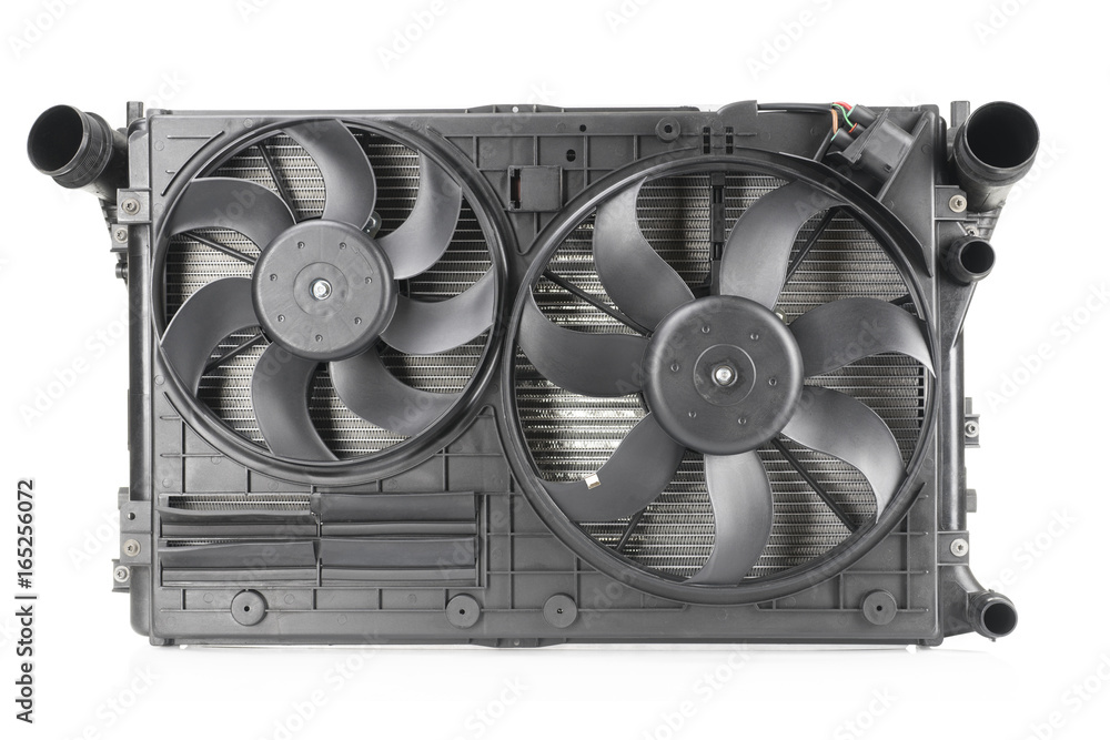 Car radiator set isolated on white Stock Photo | Adobe Stock