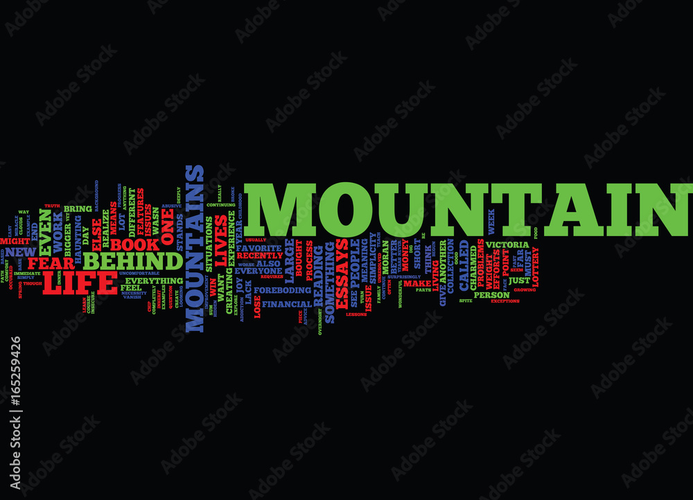 THE MOUNTAIN BEHIND THE MOUNTAIN Text Background Word Cloud Concept ...