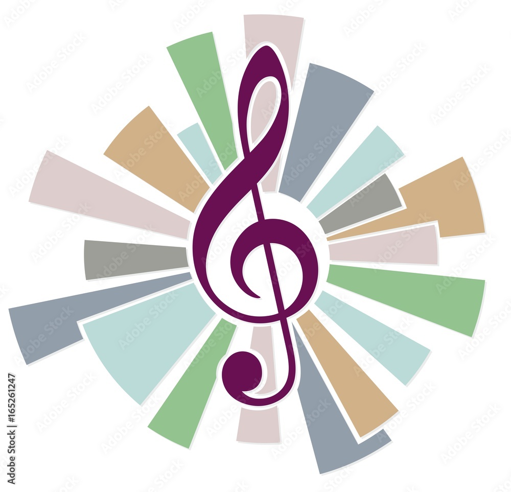 Logo with treble clef. Stock Illustration | Adobe Stock