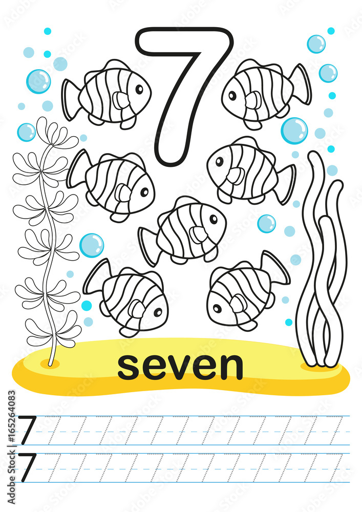 Coloring printable worksheet for kindergarten and preschool. We train ...