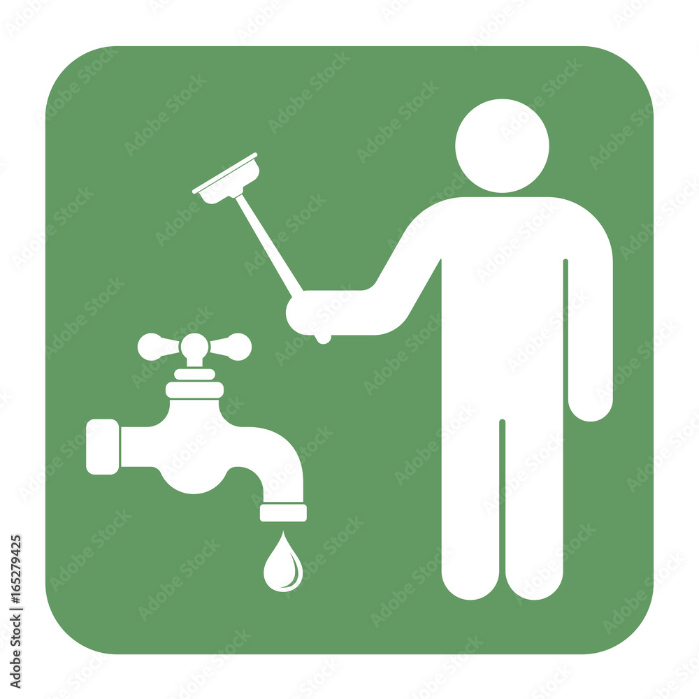 Plumbing work symbol icon Stock Vector | Adobe Stock