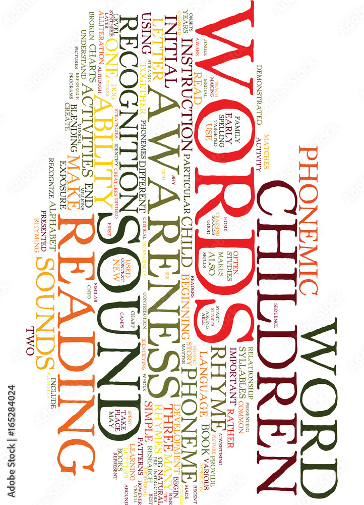 TEACH YOUR CHILD PHONEMIC AWARENESS Text Background Word Cloud Concept ...
