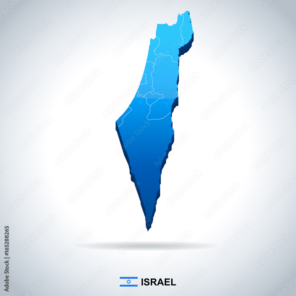 Israel - map and flag illustration Stock Vector | Adobe Stock