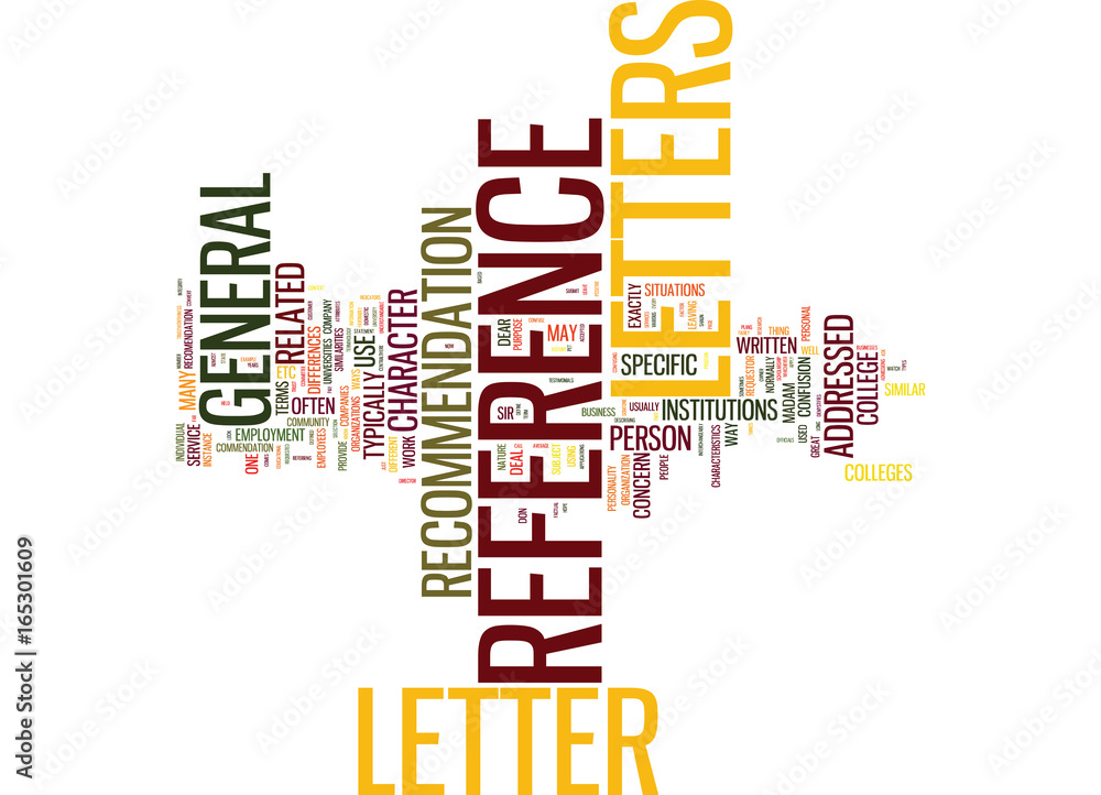 LETTERS OF REFERENCE DEFINED Text Background Word Cloud Concept Stock ...