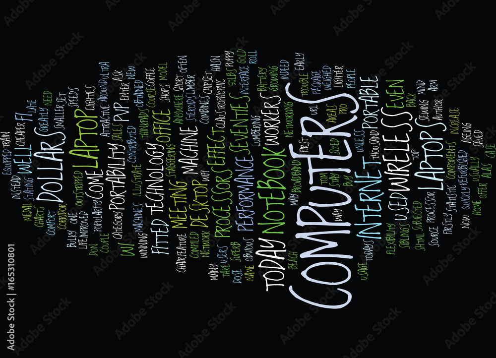 LAPTOP COMPUTERS AND THE PVP EFFECT Text Background Word Cloud Concept ...