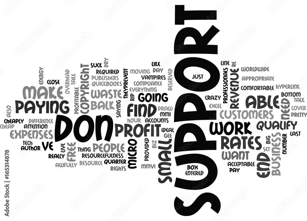 IT SUPPORT DON T WORK TOO CHEAPLY Text Background Word Cloud Concept ...