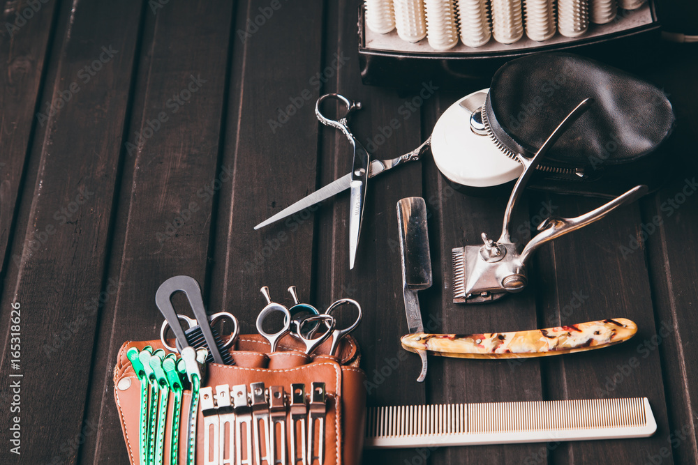 Beautiful professional tools professional Barber kits, scissors, a ...