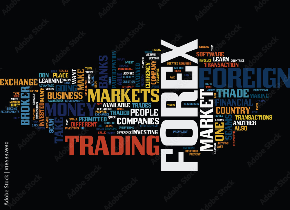 FOREX FOREIGN EXCHANGE MARKET Text Background Word Cloud Concept Stock ...