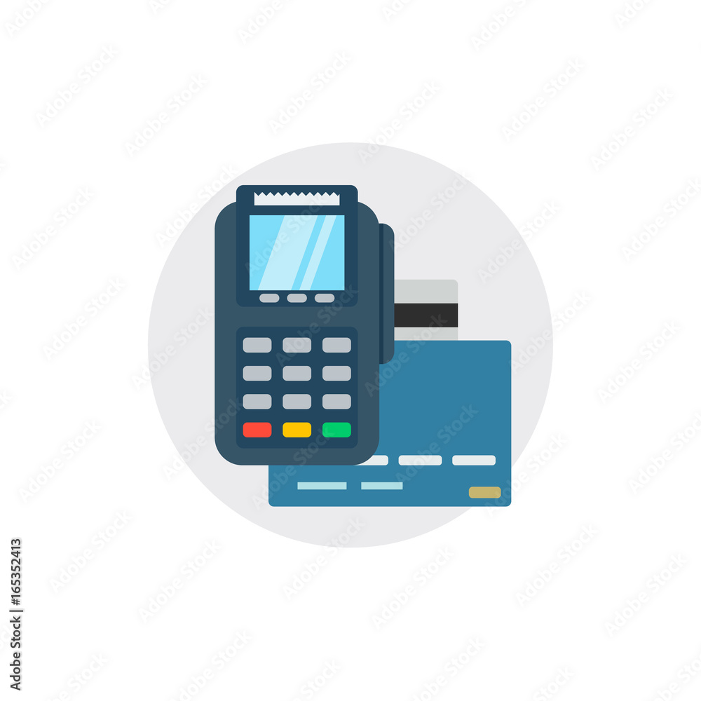 Terminal bank payment. Card pay credit shopping Stock Vector | Adobe Stock
