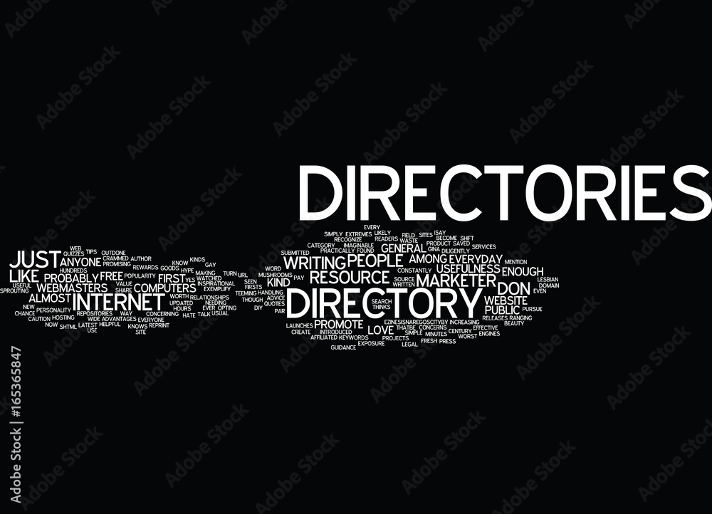 ARTICLE DIRECTORY ANYONE Text Background Word Cloud Concept Stock ...