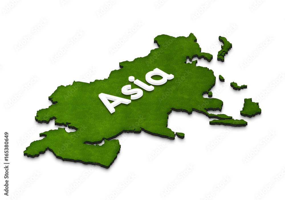 Poster Map of Asia. 3D isometric illustration. – Tableau | Europosters