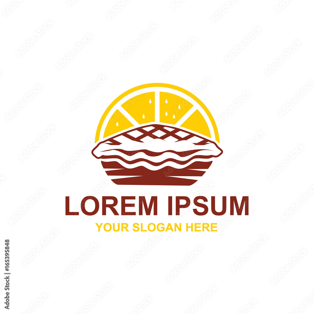 lemon pie logo design, isolated on white background. Stock Vector ...
