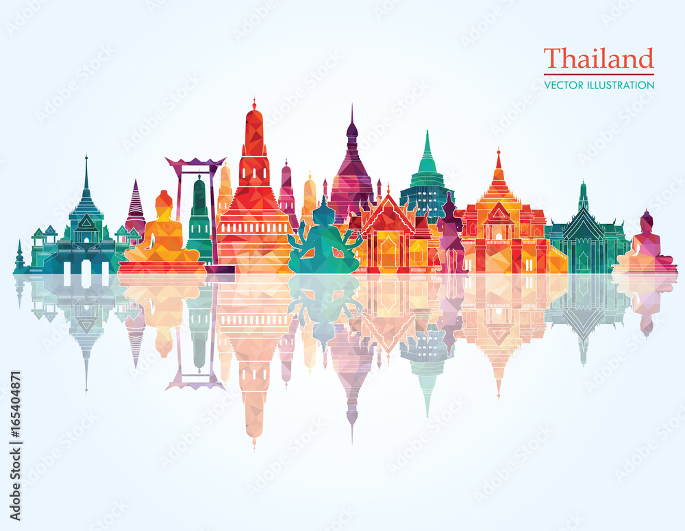 Thailand detailed skyline. Vector illustration Stock Vector | Adobe Stock