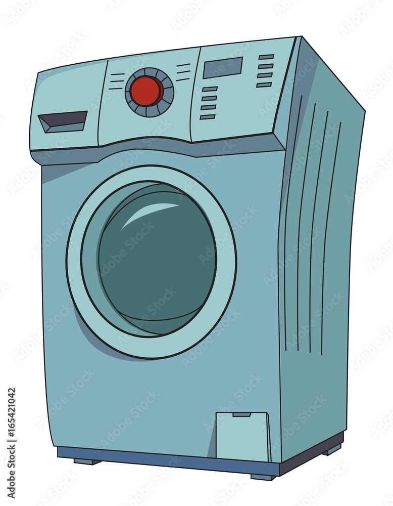 Cartoon image of washing machine. An artistic freehand picture. Stock ...