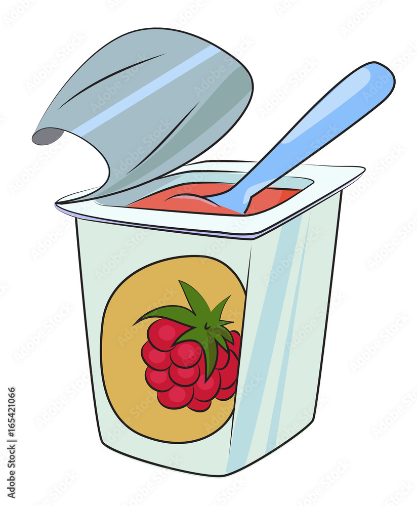 Cartoon image of yogurt. An artistic freehand picture. Stock Vector ...