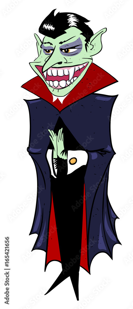 Cartoon image of grinning vampire. An artistic freehand picture. Stock ...