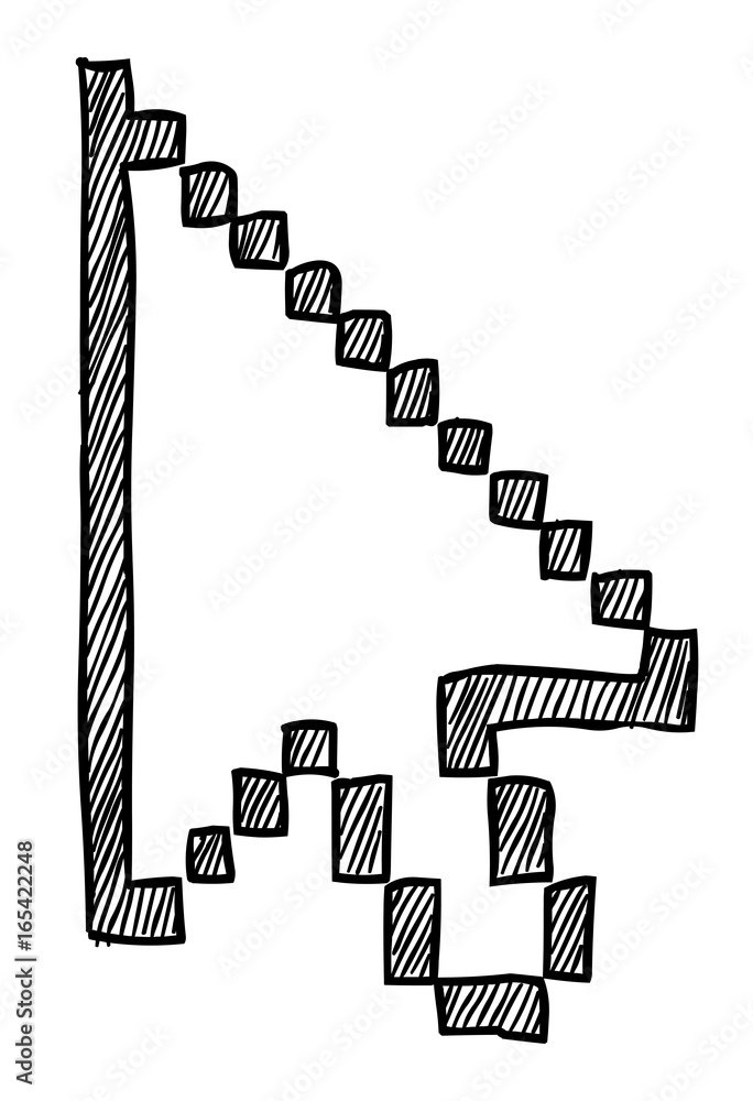 Cartoon image of Pointer Icon. Cursor arrow symbol. An artistic ...