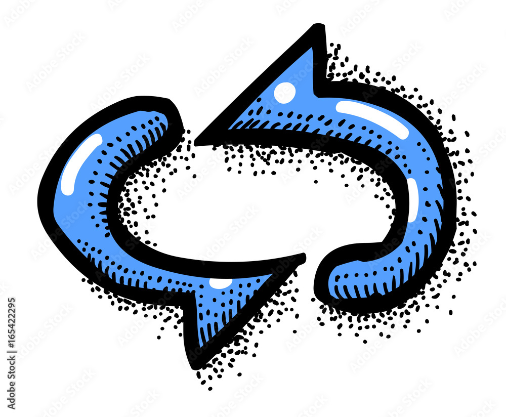 Cartoon image of Repeat Icon. An artistic freehand picture. Stock ...