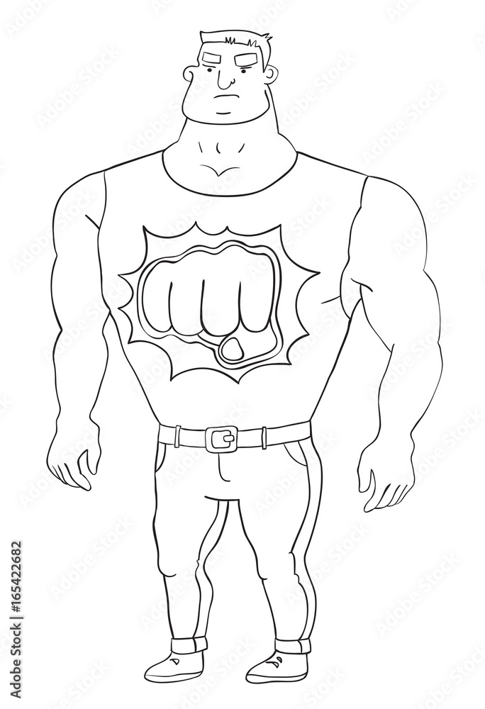 Cartoon image of tough man. An artistic freehand picture. Stock Vector ...