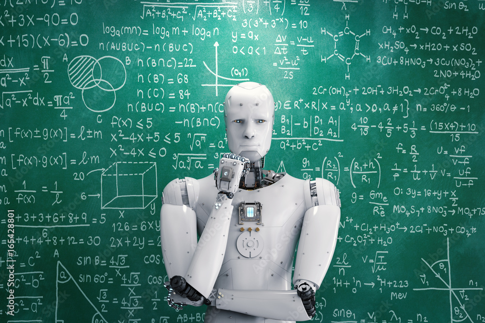 robot learning or solving problems Stock-Illustration | Adobe Stock