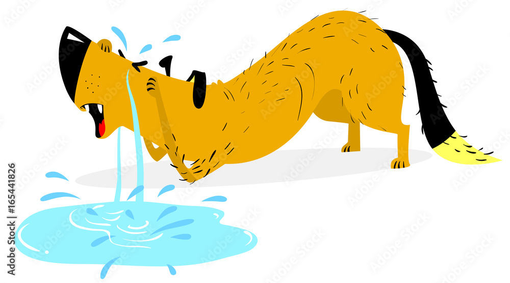 Sad crying dog. Pet and emotion. Tears of a dog. Animal character in ...