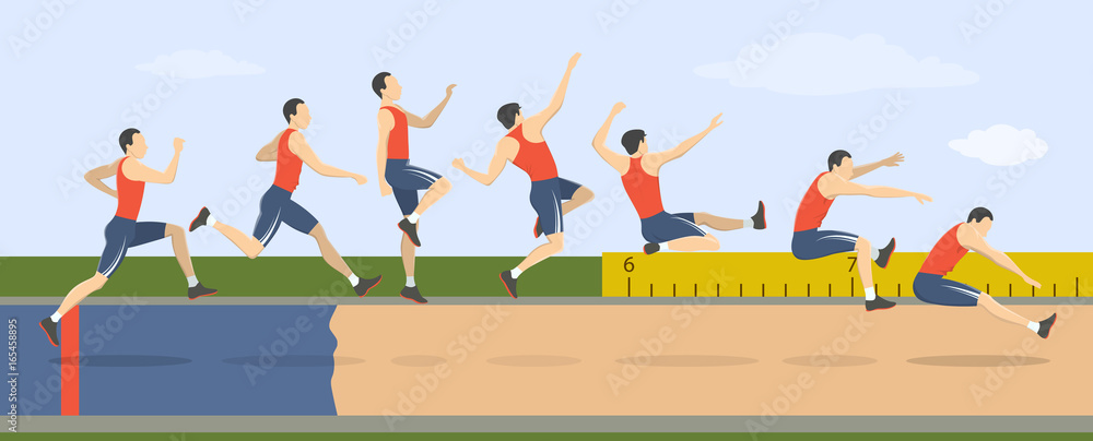 Long jump illustration. Stock Vector | Adobe Stock