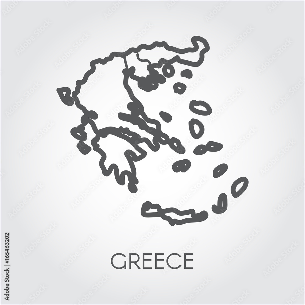 Vector icon of Greece map. Series of countries in outline style on a ...