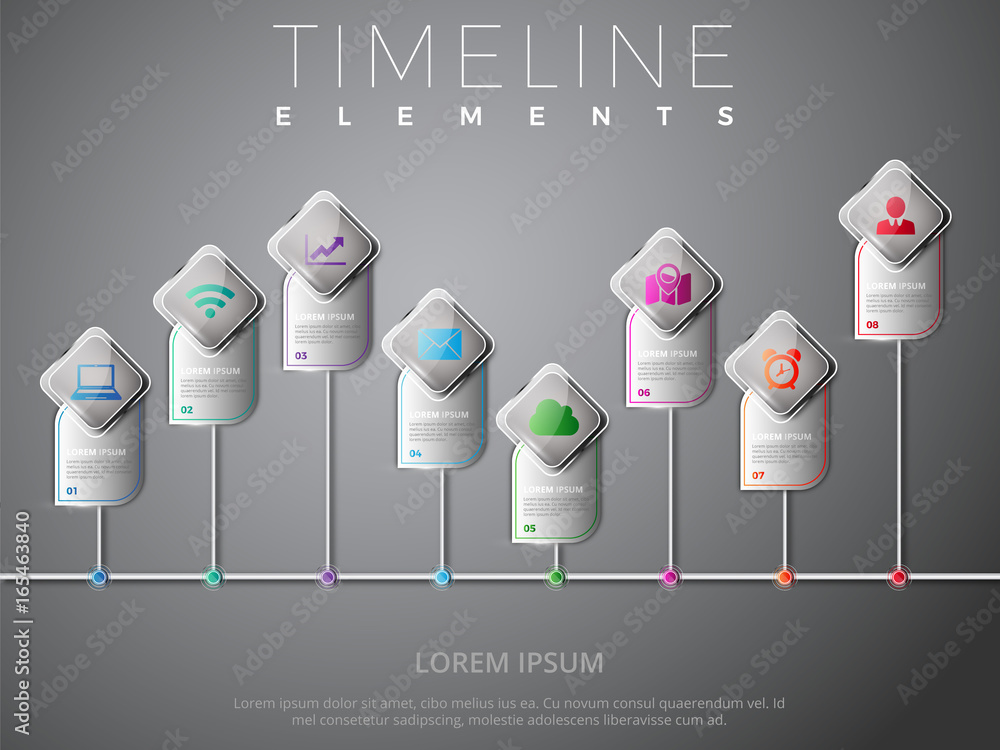Poster Timeline Infographic Elements Vectorial Design – Wall Art ...