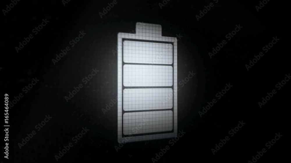 3d animation: animated background with charging battery icon white ...