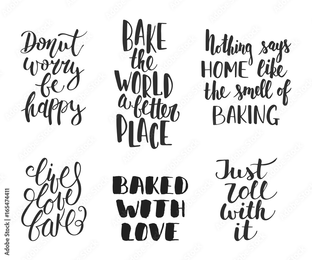 Set of vector bakery letterings for greeting cards, decoration, prints ...