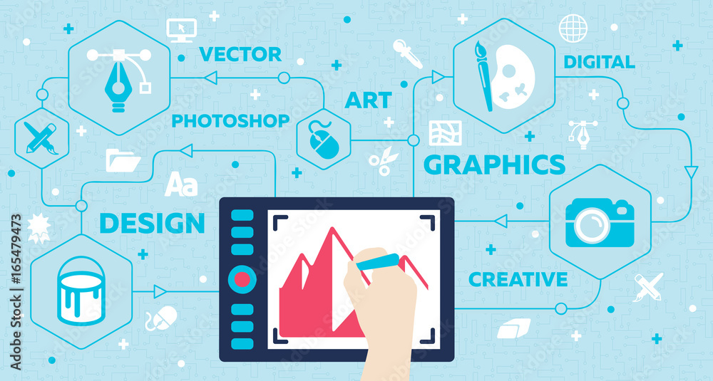 Graphic Design Concept Stock-Vektorgrafik | Adobe Stock