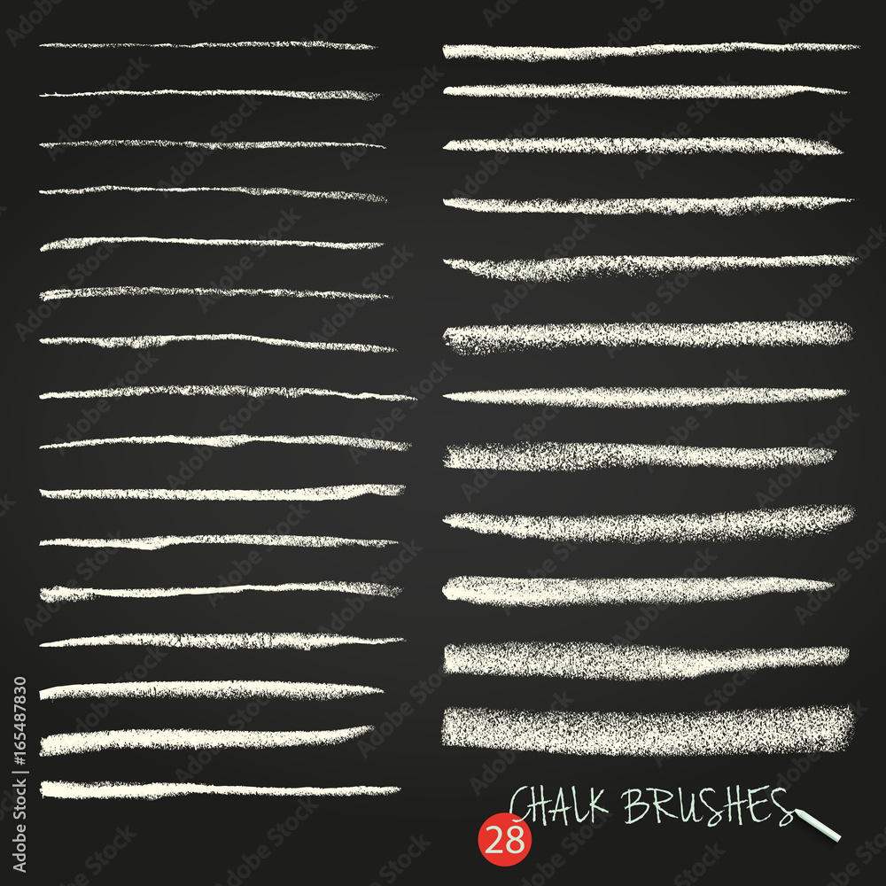 A set of vector brush strokes. Chalk and charcoal. Paint spots. Grunge ...