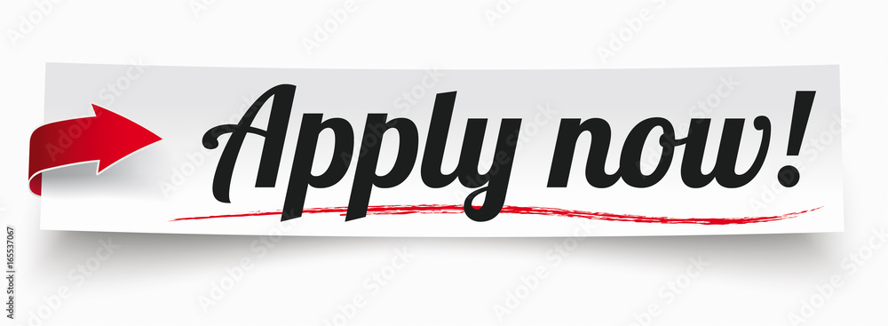 Paper Banner Red Arrow Apply Now Stock Vector | Adobe Stock