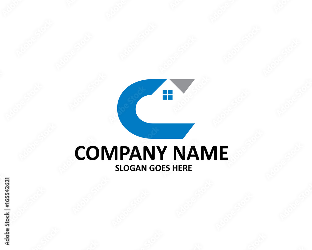 c letter house logo Stock Vector | Adobe Stock