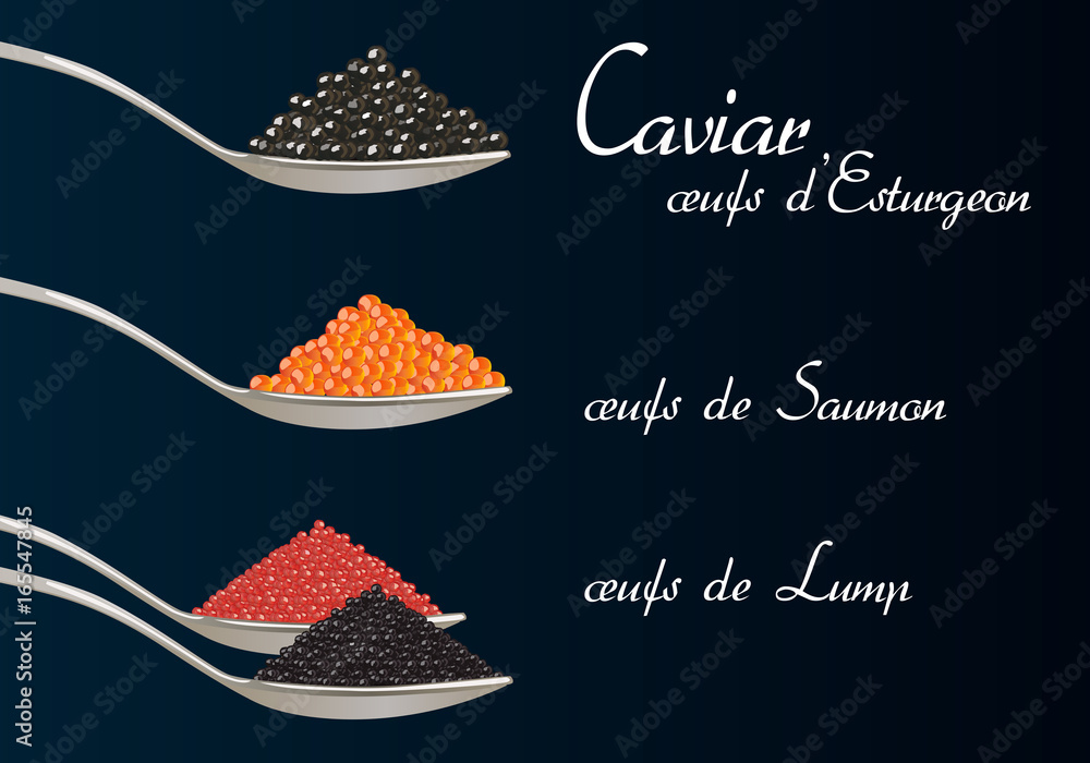 caviar - œufs de poisson - œufs de saumon - gastronomie - poisson Stock ...