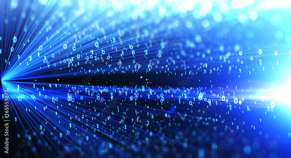 Explode Particle Backgroundblue Bytes Of Binary Code Flying Through A Vortex Background Code