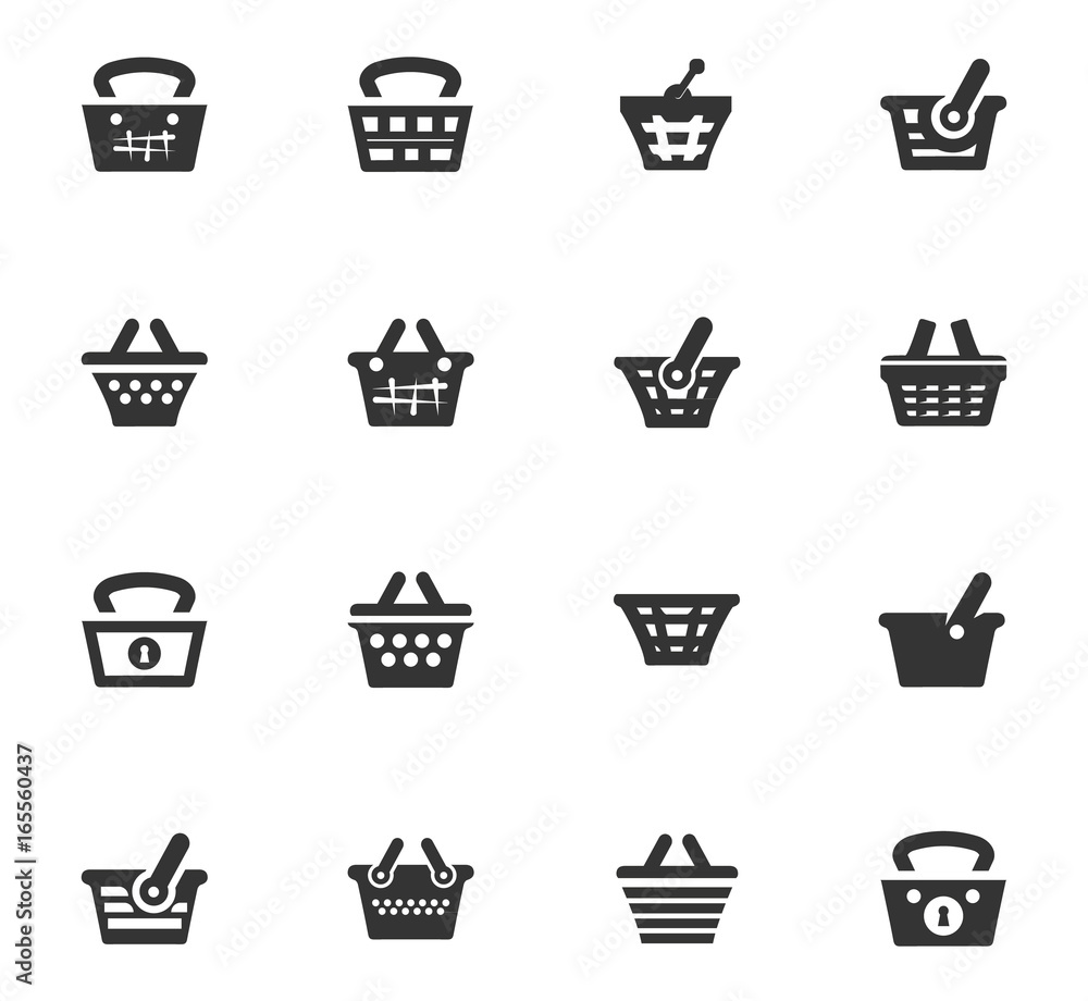 Basket icons set Stock-Vektorgrafik | Adobe Stock