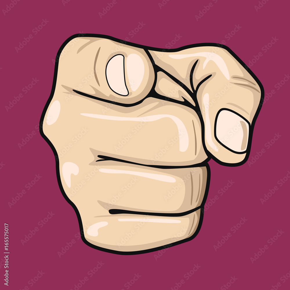 Hand pointing index finger at observer Stock Vector | Adobe Stock