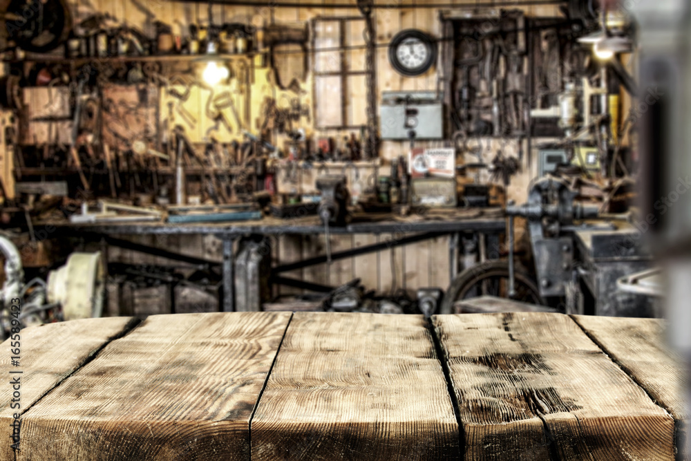 desk of free space and background of workshop Stock Photo | Adobe Stock