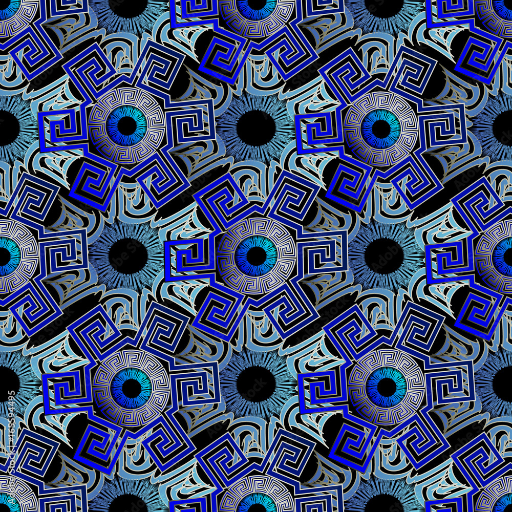 Evil eye seamless pattern. Geometric background wallpaper illustration ...