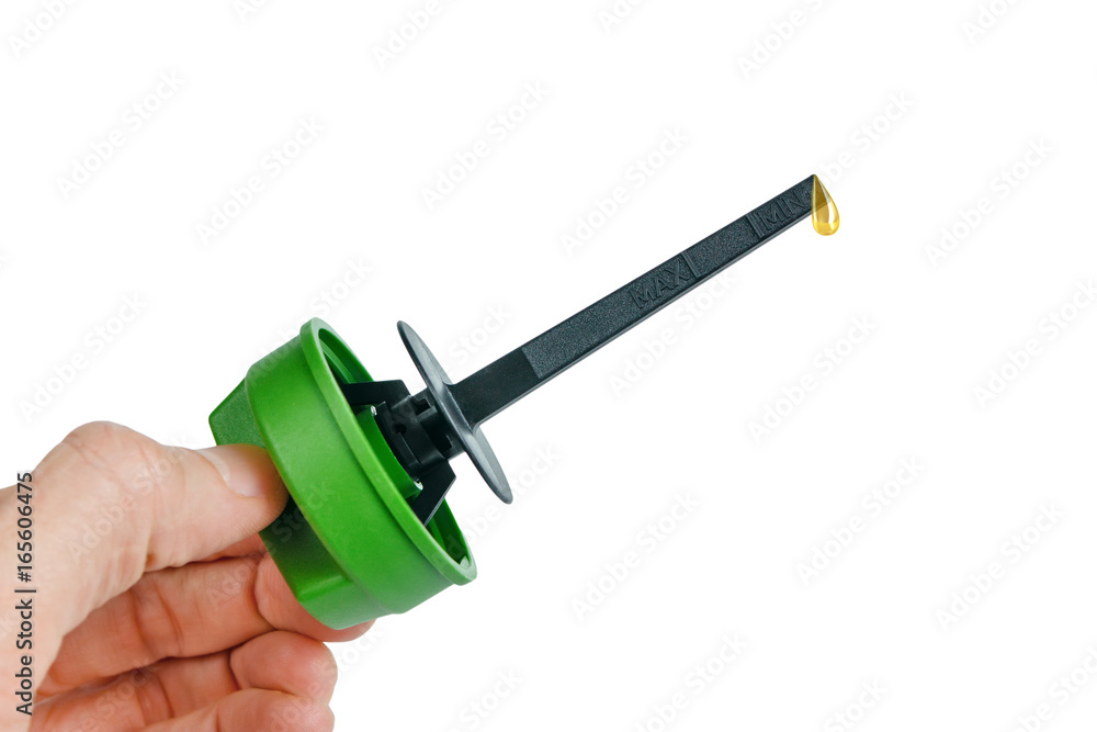 Spare parts Engine Oil Dipstick with drop oil. The gauge of level of ...