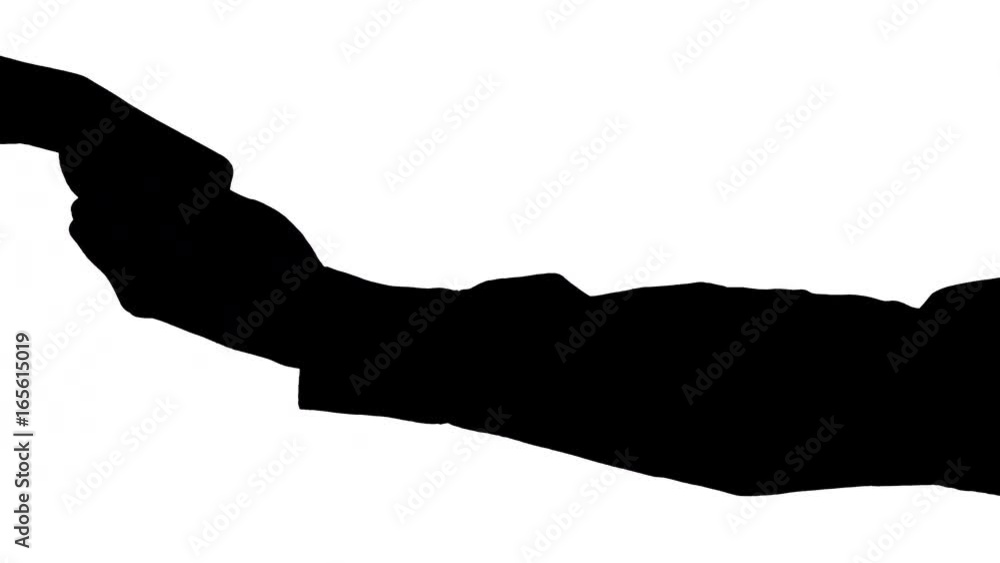 Female hand sliding down a male’s arm A woman’s caresses the length of ...