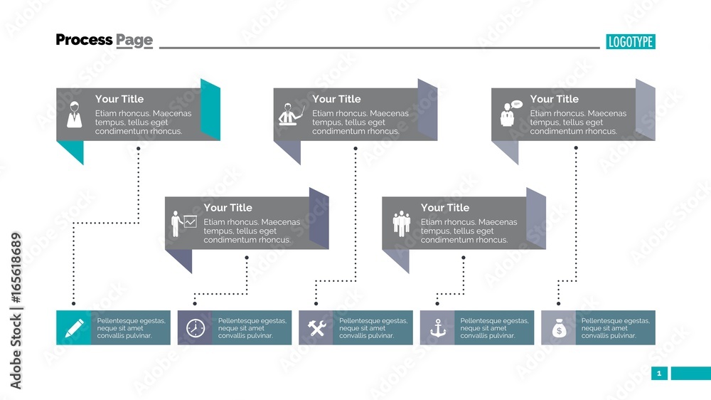 Workflow Diagram Slide Template Stock Vector | Adobe Stock