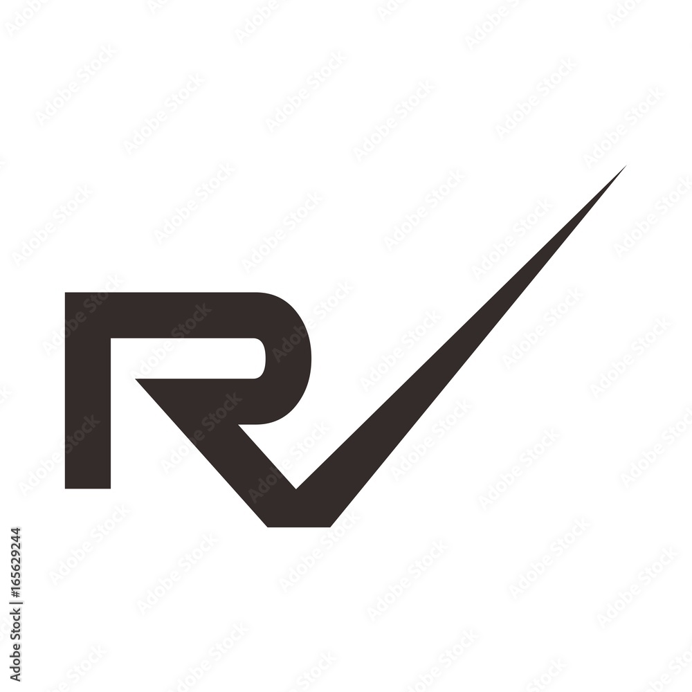 letter R and check mark logo vector. Stock Vector | Adobe Stock