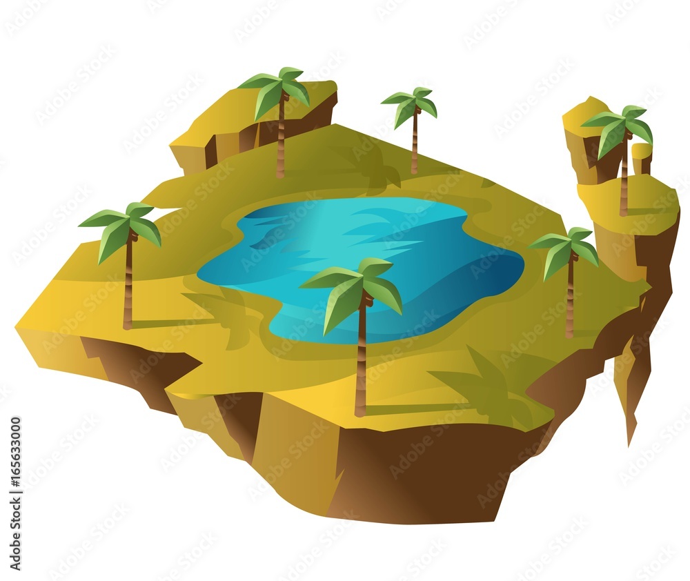floating oasis desert island Stock Vector | Adobe Stock