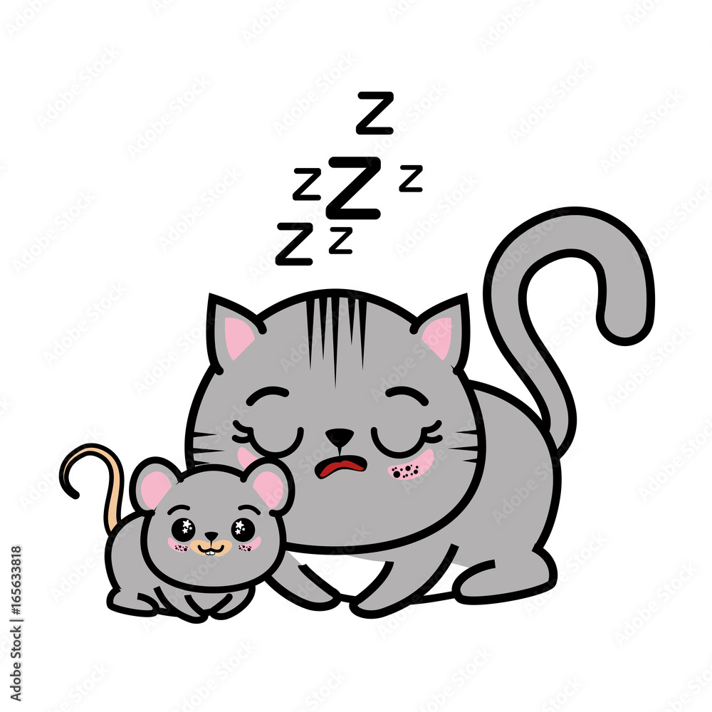 isolated cat and mouse icon vector illustration graphic design Stock ...